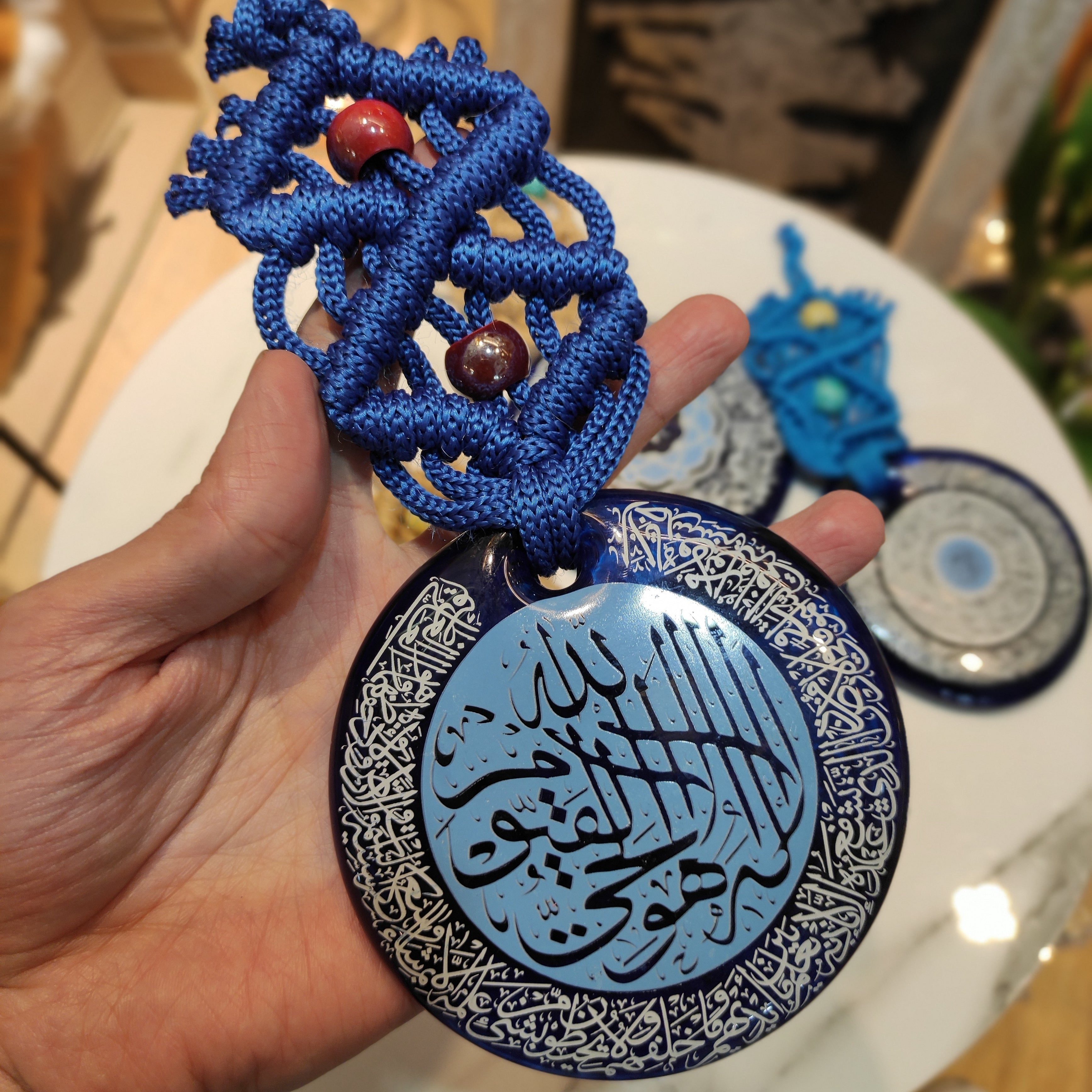 Blue Evel eye for wall hanging,size 8 inches length and glass Diameter ...